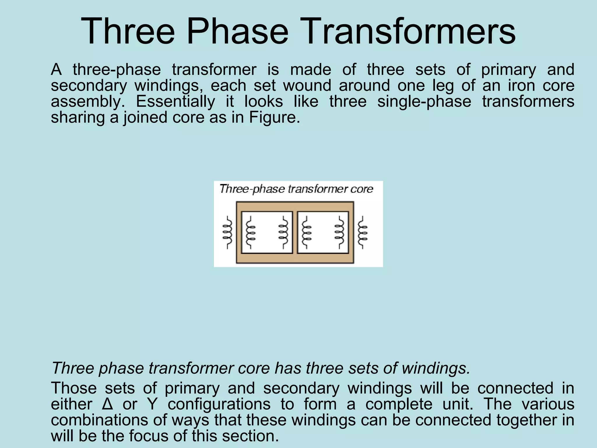 THREE PHASE TRANSFORMERS | PPTX