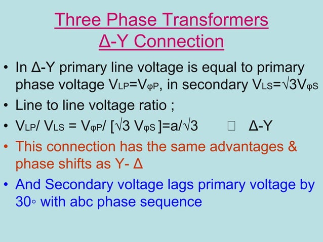 THREE PHASE TRANSFORMERS | PPTX | Technology & Computing