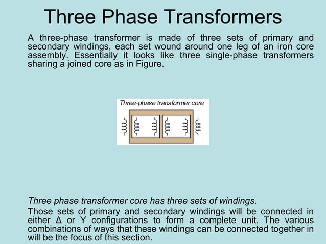 THREE PHASE TRANSFORMERS | PPTX | Technology & Computing