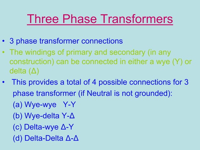 THREE PHASE TRANSFORMERS | PPTX | Technology & Computing