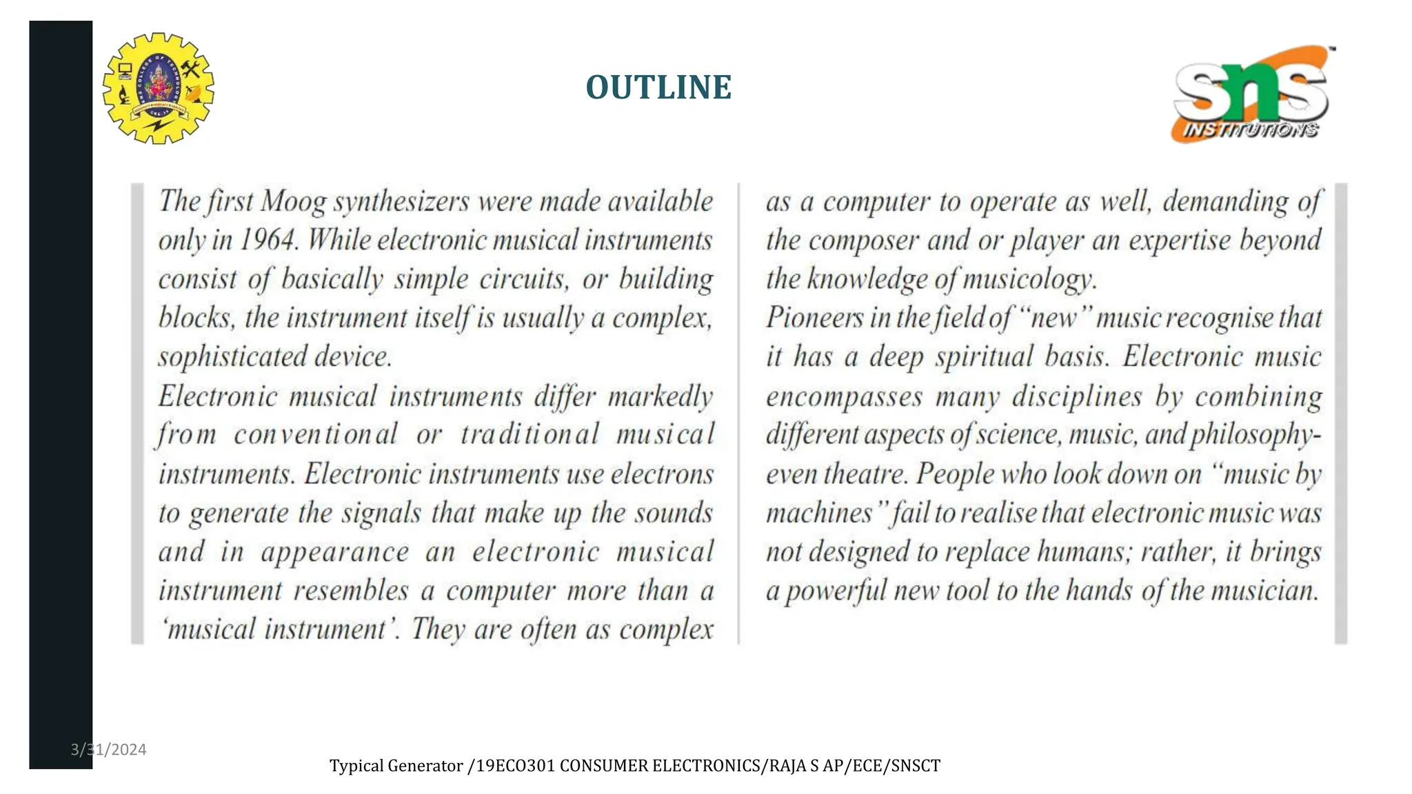 Final - Typical Generator in electronics domain | PPTX