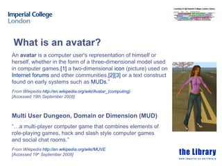 Virtual Worlds And Second Life | PPT