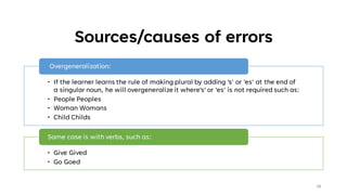 Error analysis and remedial teaching, Error analysis | PDF