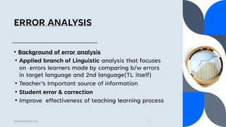 Error analysis and remedial teaching, Error analysis | PDF