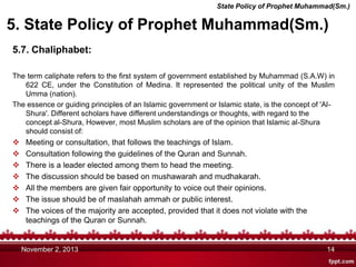 State Policy Of Prophet Muhammad (Sm.) | PPTX