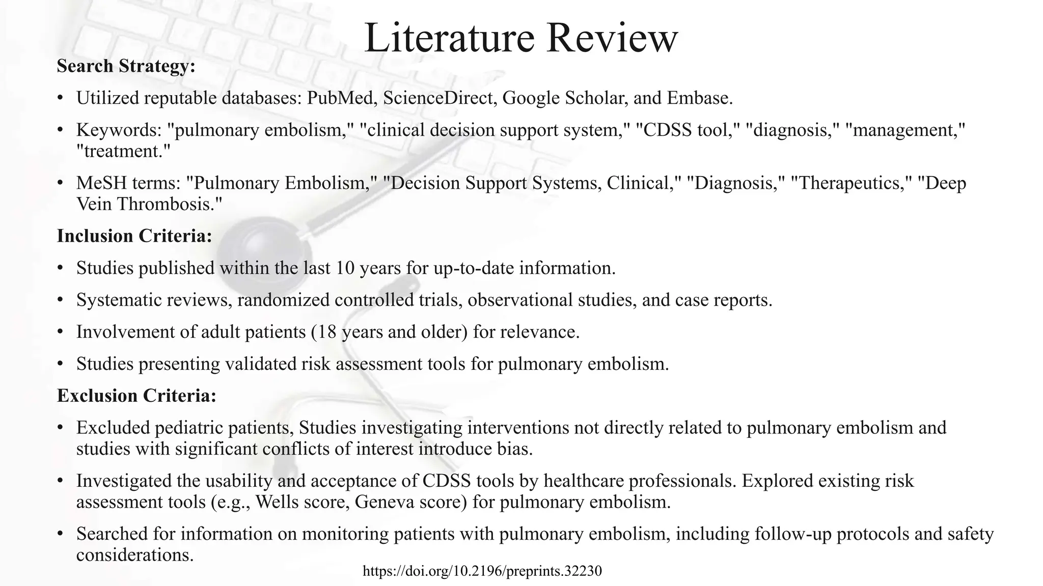 Clinical decision support tool for pulmonary embolism | PPT Clinical decision support tool for pulmonary embolism | PPT