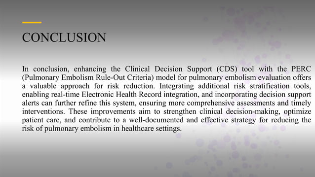 Clinical decision support tool for pulmonary embolism | PPT Clinical decision support tool for pulmonary embolism | PPT