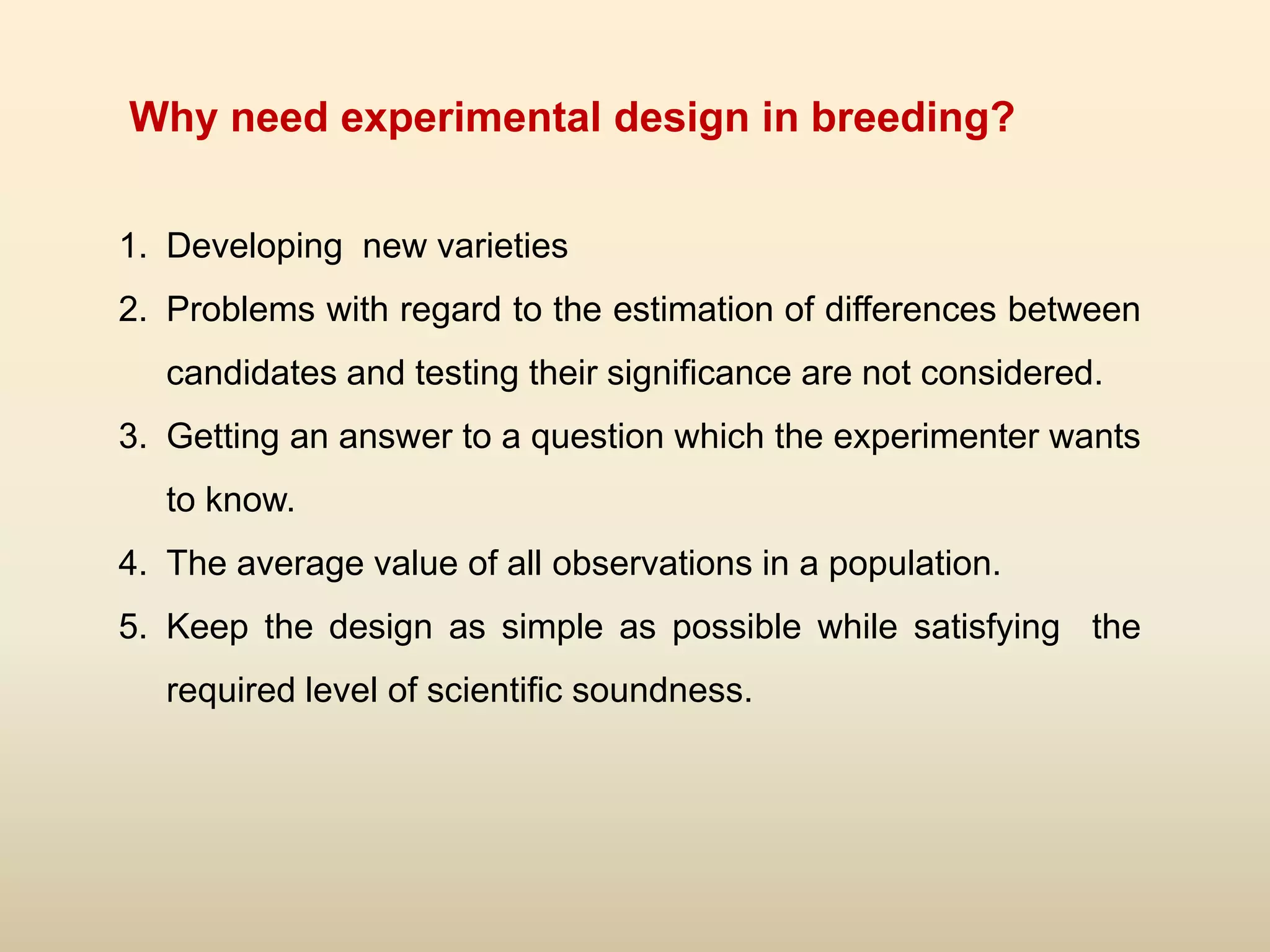 Experimental design in Plant Breeding | PPTX