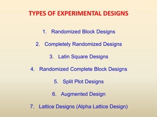 Experimental design in Plant Breeding | PPTX