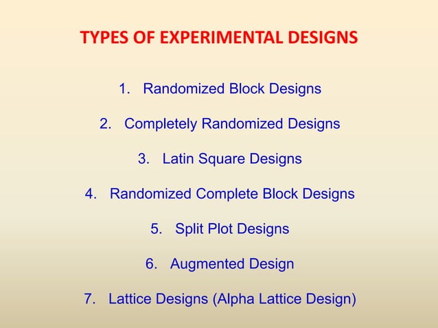 Experimental design in Plant Breeding | PPTX