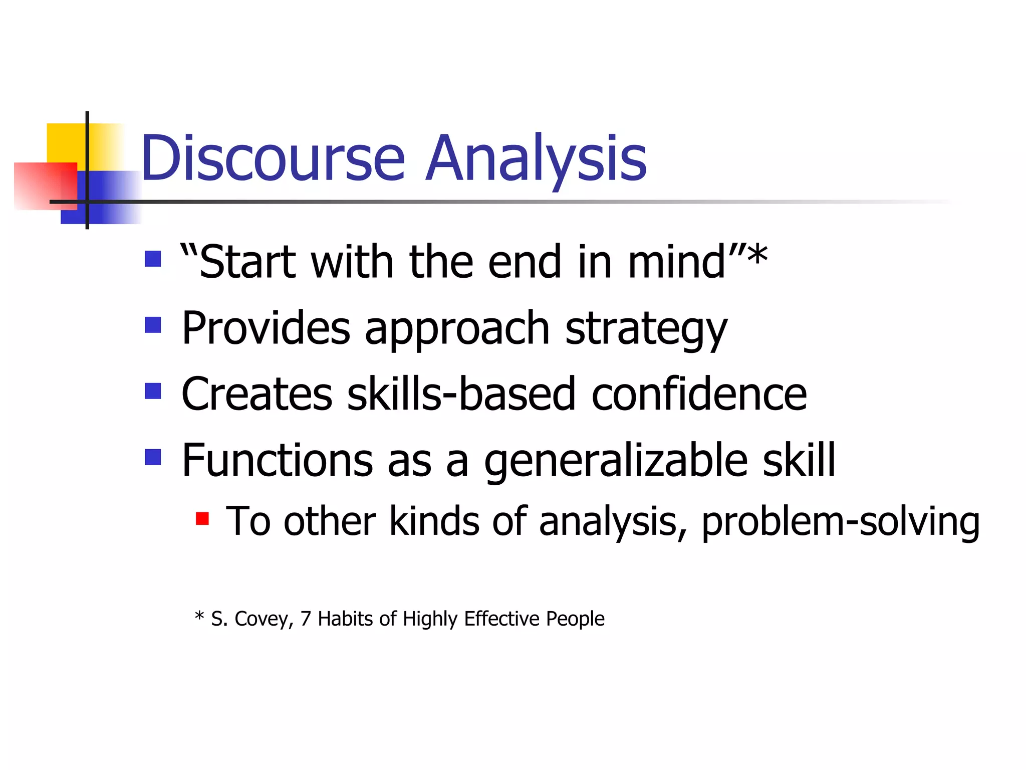 Final 13 ways discourse analysis can improve tesol 2011 | PPT | Education
