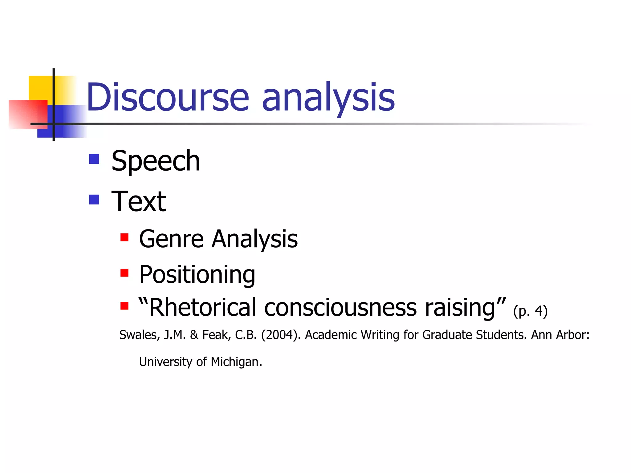 Final 13 ways discourse analysis can improve tesol 2011 | PPT | Education