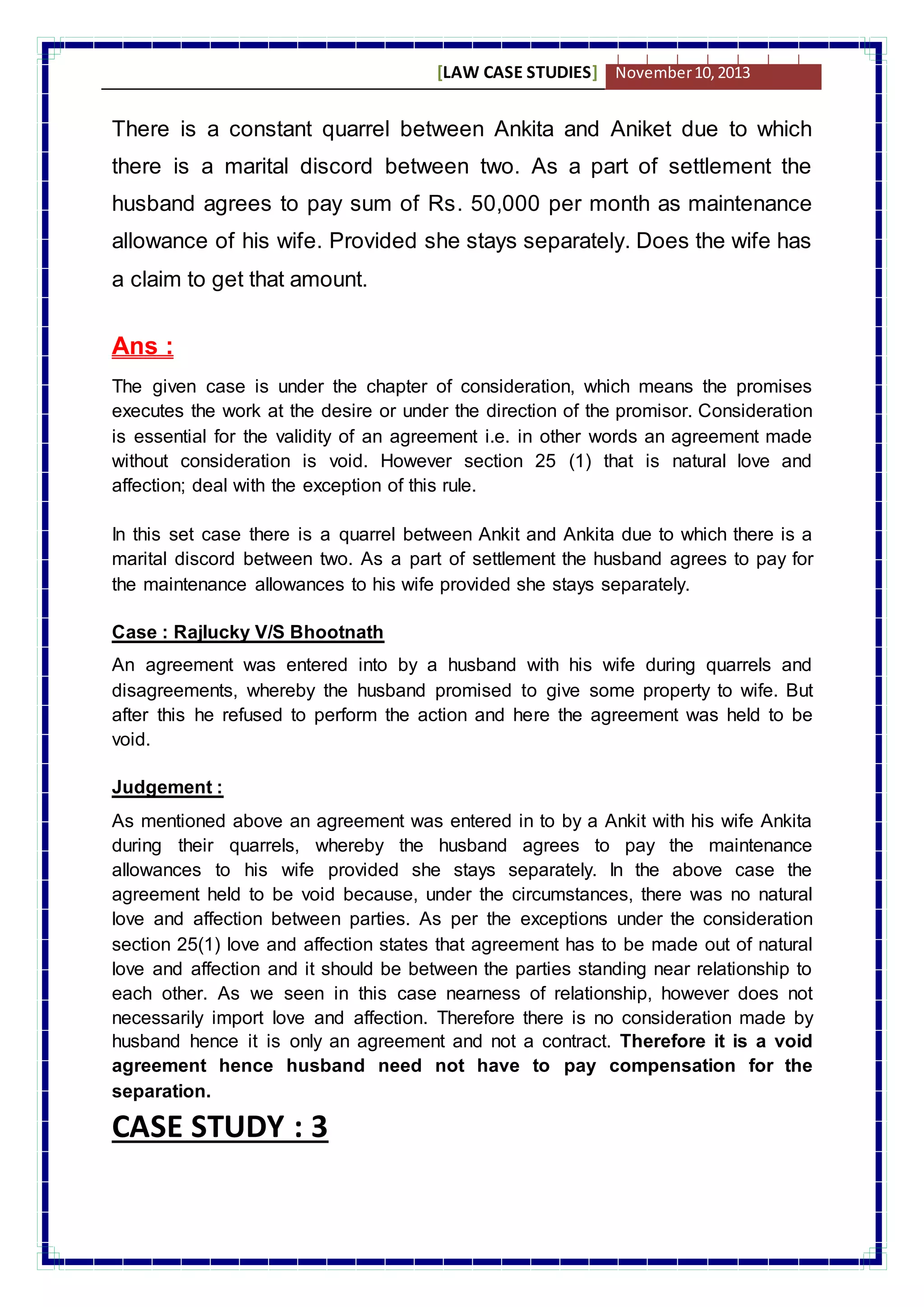 business law case studies with solution | DOCX