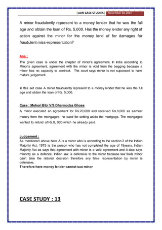 business law case studies with solution | DOCX