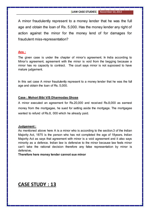 Business Law Case Studies With Solution Business Law Case Studies With Solution
