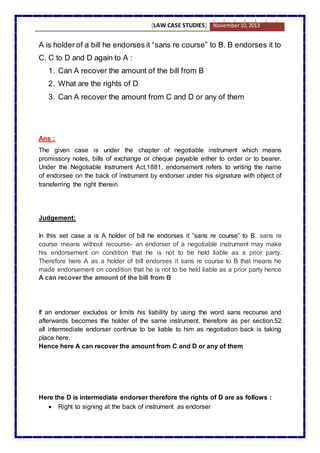 business law case studies with solution | DOCX