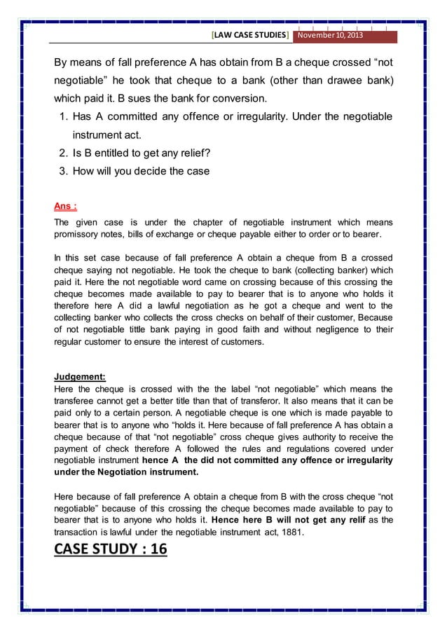 business law case studies with solution | DOCX | Marriage and Civil ...