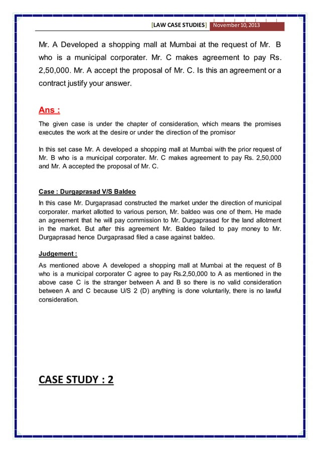 business law case studies with solution | DOCX | Marriage and Civil ...