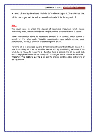 business law case studies with solution | DOCX