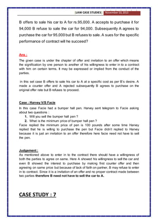 business law case studies with solution | DOCX