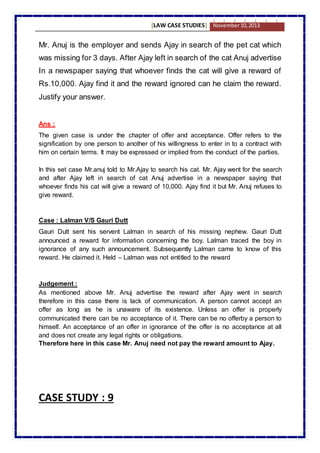 business law case studies with solution | DOCX