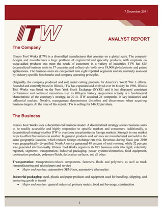 ITW Analyst Report | DOCX