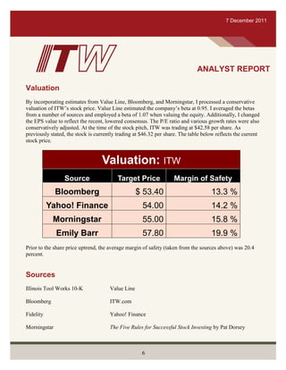 ITW Analyst Report | DOCX