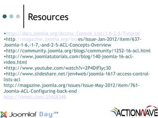 Joomla! 2,5 ACL- A use case | PPT