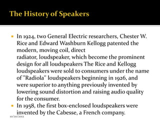 Speakers and projectors | PPTX