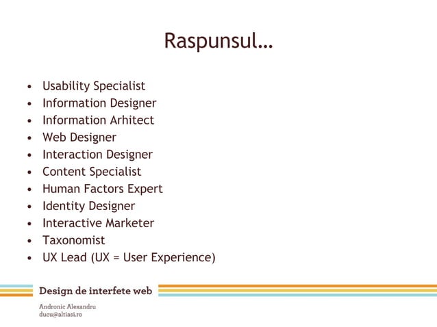 Design de interfete web | PPT