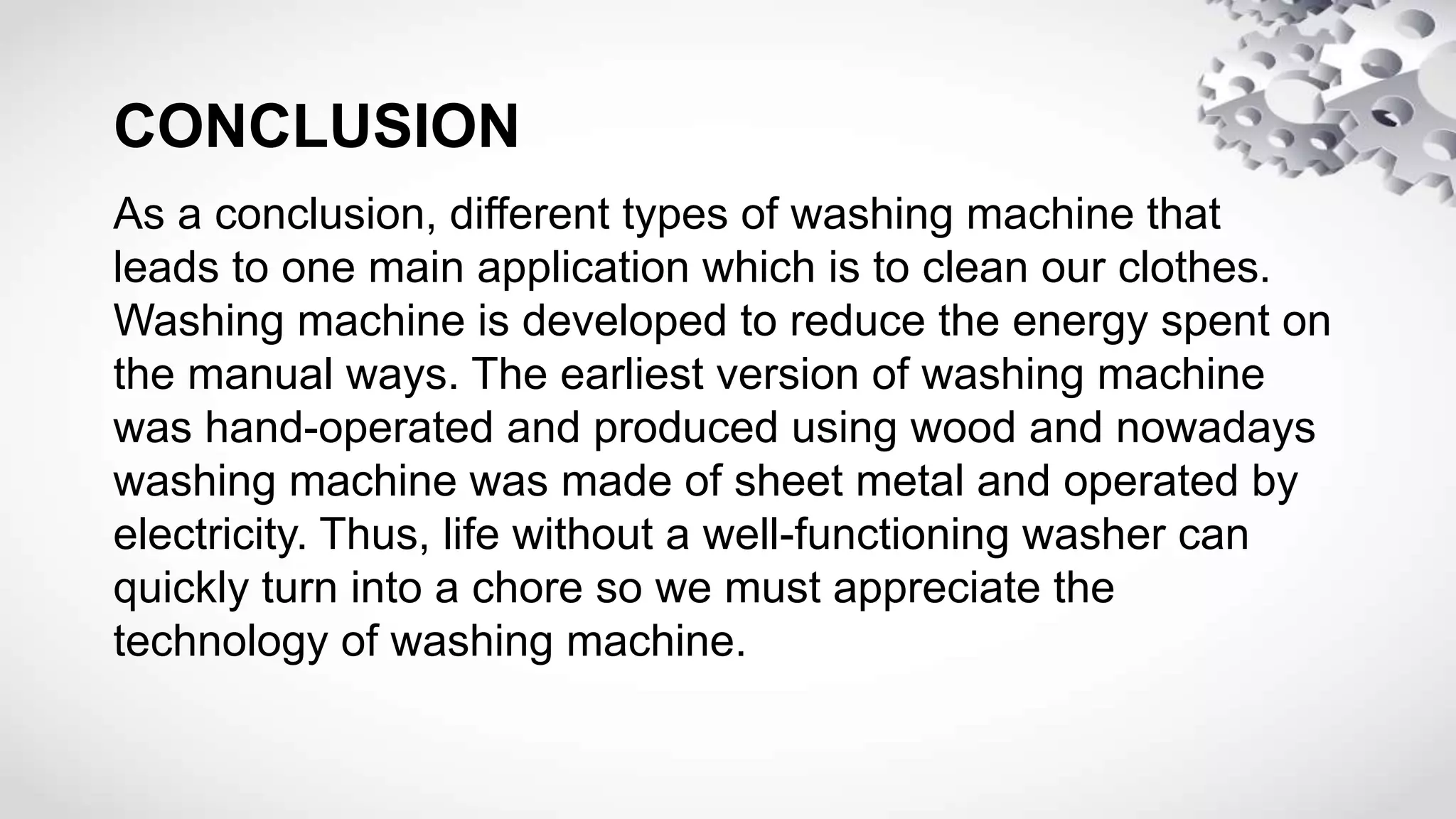 Manufacturing Process of Washing Machine | PPTX
