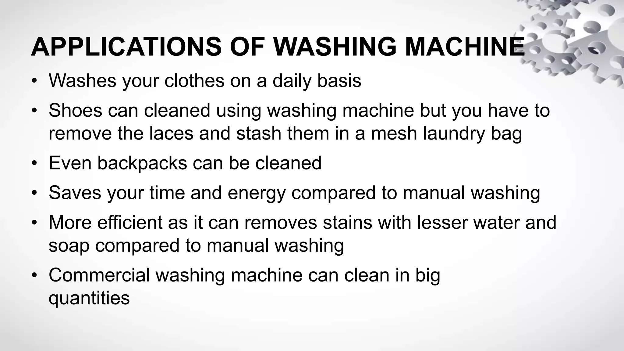 Manufacturing Process of Washing Machine | PPTX