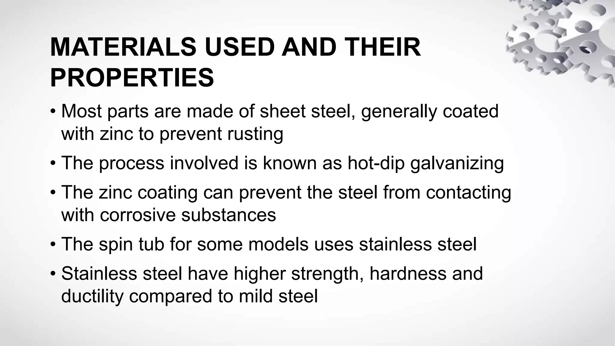 Manufacturing Process of Washing Machine | PPTX