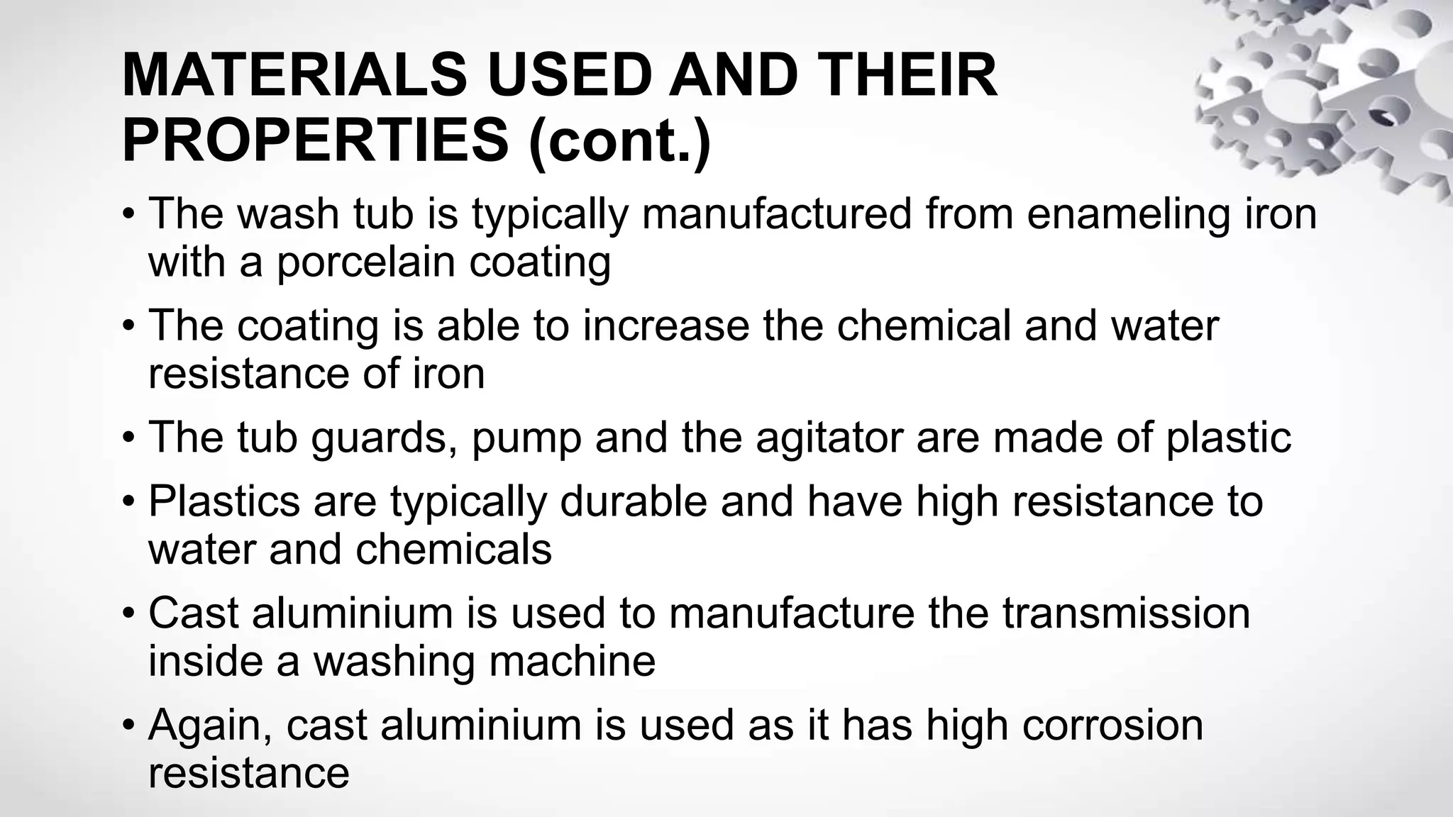 Manufacturing Process of Washing Machine | PPTX