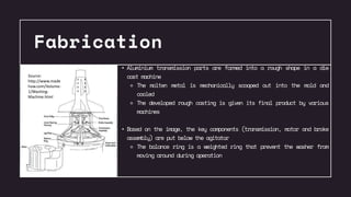 Manufacturing Process of Washing Machine | PPTX