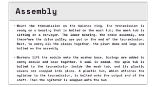 Manufacturing Process of Washing Machine | PPTX