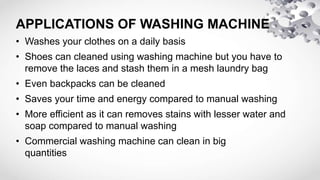 Manufacturing Process of Washing Machine | PPTX