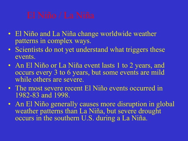 El nino and La nina | PPTX | Weather | Science