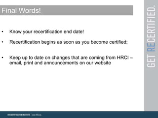 July 29-Recertification: It's Easier Than You Think | PPTX | Resume ...