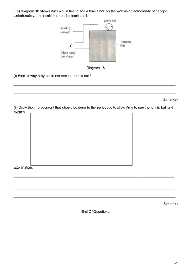 Final Year Examination Form 1 Science Paper
