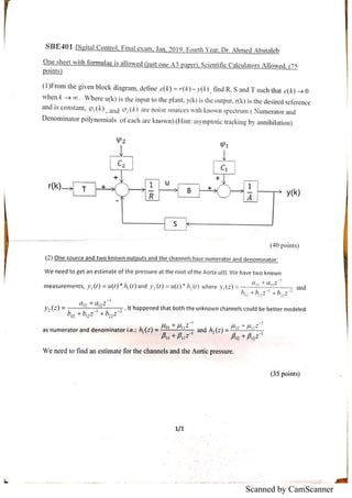 control Final exam 2019 | PDF