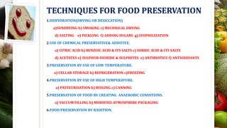 FOOD PRESERVATION TECHNIQUES | PPTX