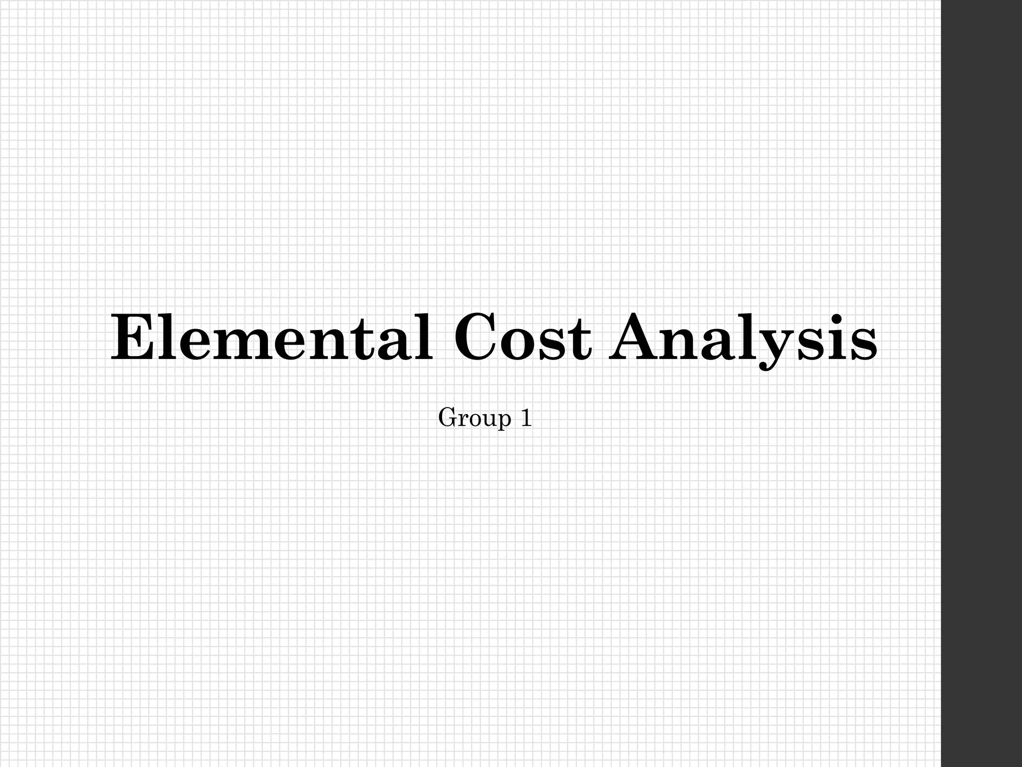 Elemental Cost Analysis | PDF