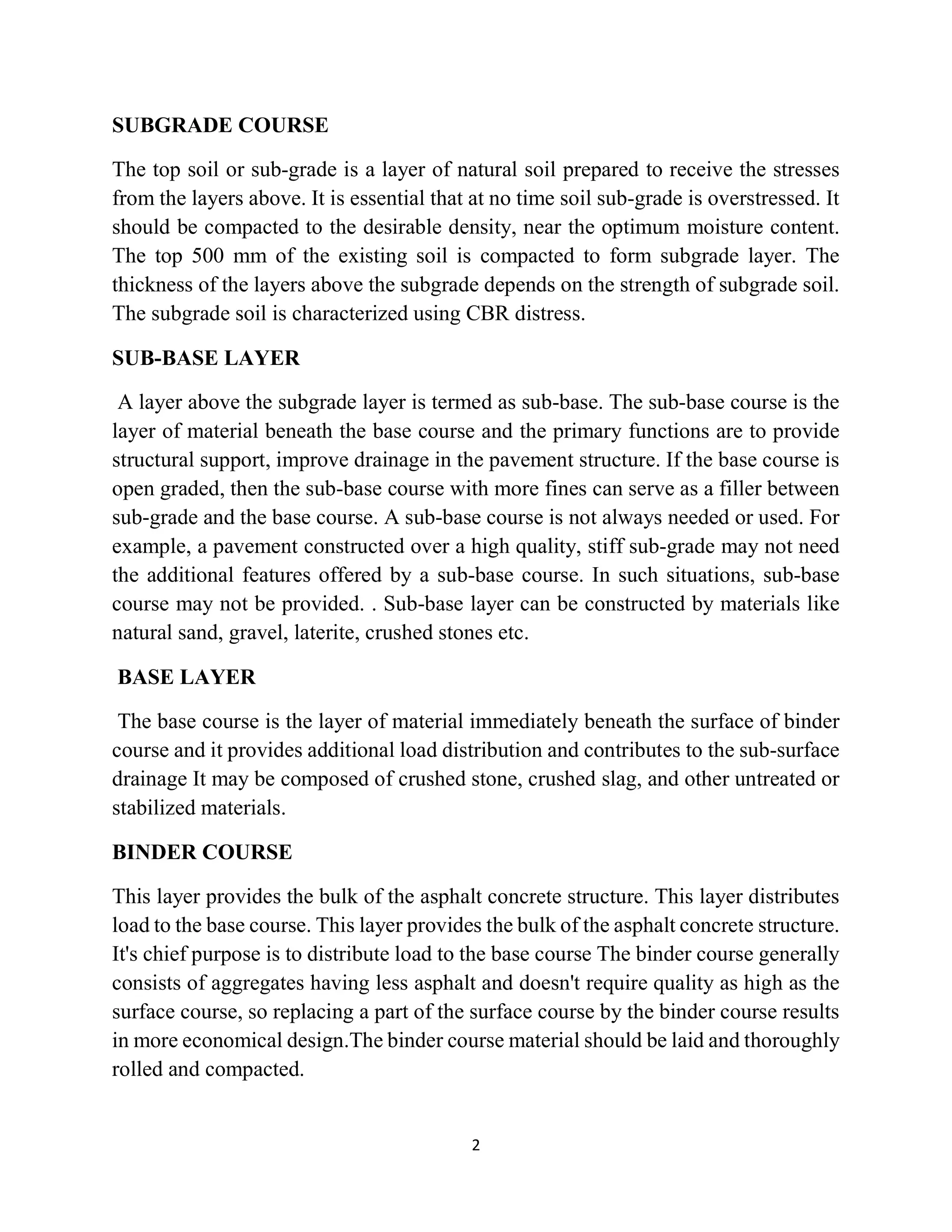 Minor Project on design and analysis of flexible pavement with cement ...