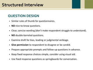 Program Evaluation: The Structured Interview | PPT