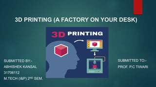 3d printing ppt | PPTX