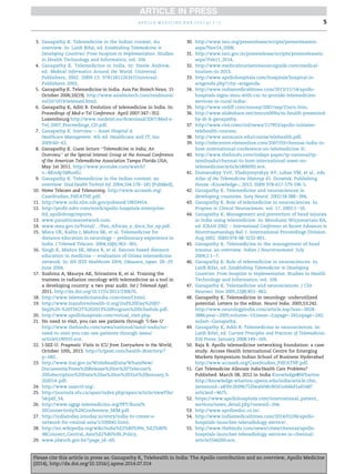 Telehealth in India: The Apollo contribution and an overview | PDF