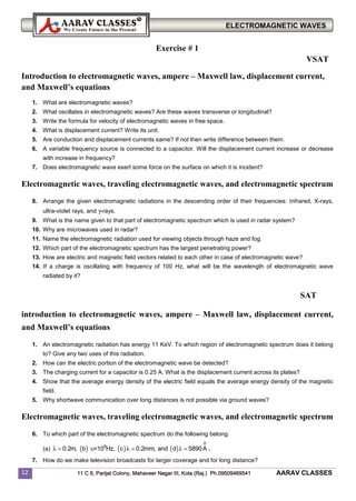 ELECTROMAGNETIC WAVES FOR CBSE XII | PDF
