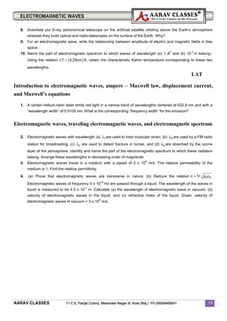 ELECTROMAGNETIC WAVES FOR CBSE XII | PDF