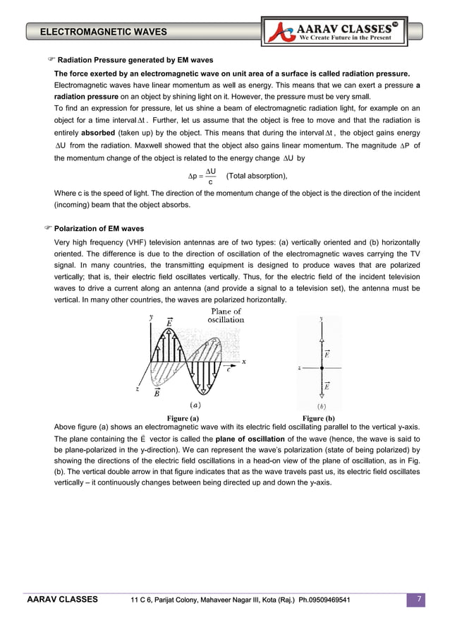 ELECTROMAGNETIC WAVES FOR CBSE XII | PDF